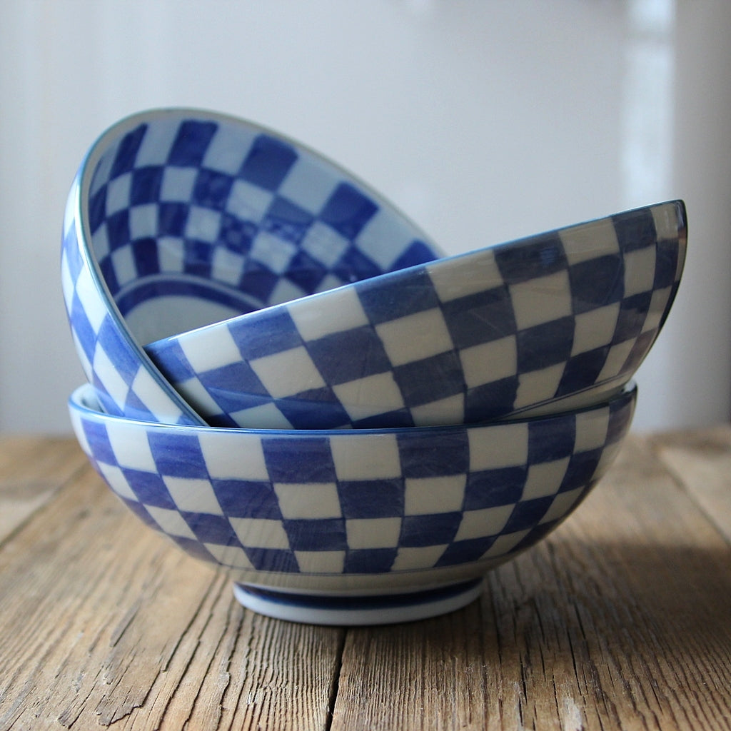 Check Bowl Blue | Sopha Diffusion | Tableware | Made in Japan– Peter Fields