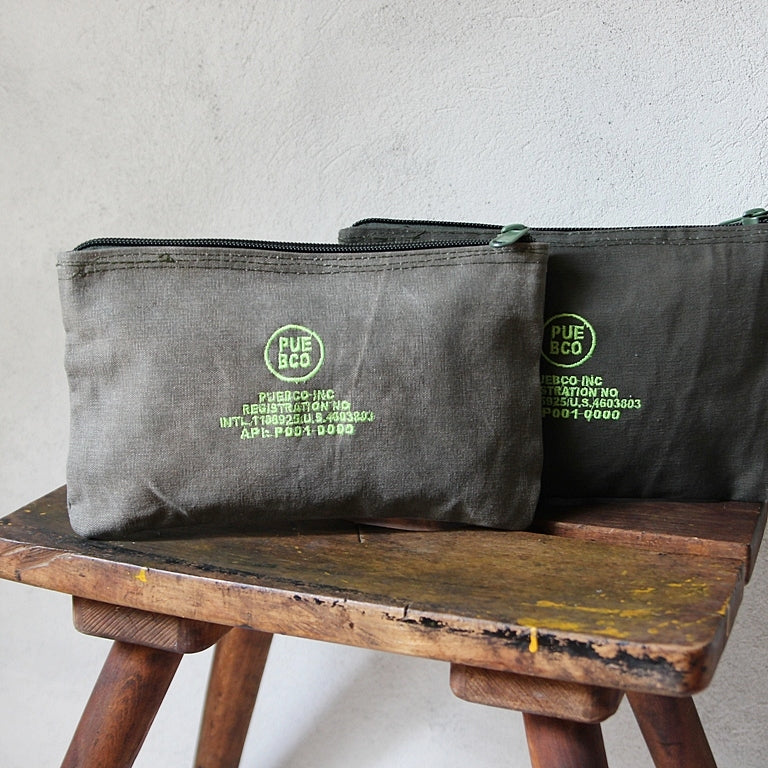 Vintage Tent Fabric Pouch - neon green– Peter Fields